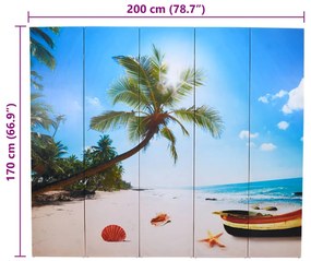 vidaXL Marketos Skládací paraván 200 x 170 cm pláž