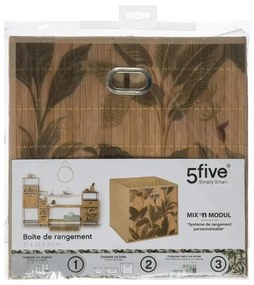 Úložný box Bamboo Flower, 31x31x31 cm, hnědá