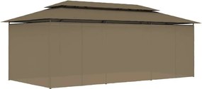 Altán se závěsy 600 x 298 x 270 cm taupe 180 g/m² 312247