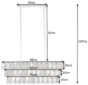 Designový lustr Gadiel 88 cm šedý