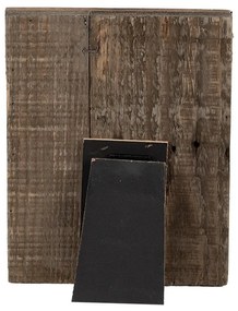 Hnědý antik dřevěný fotorámeček s klipem Clipp - 16*3*21 cm / 9*13 cm