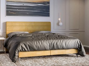 Kontinentální postel 180 cm Horazio (žlutá) (s matrací a úl. prostorem). 1043380