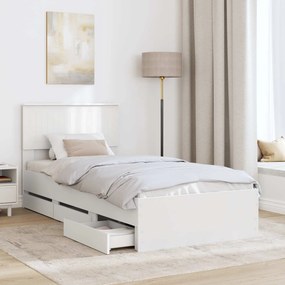 Rám postele se zásuvkou Bílá 90 x 200 cm Inženýrské dřevo 3410742