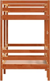 Patrová postel voskově hnědá 90x190 cm masivní borové dřevo 3284223