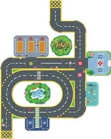 DJECO Podlahové obrysové puzzle Město / 34 dílků
