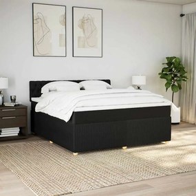 Box spring postel s matrací černá 180x200 cm textil 3287544