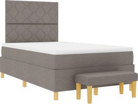 Postel s boxspringem s čelo Taupe 190 x 120 cm textil 3344363