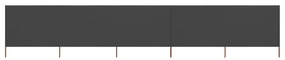 6dílná zástěna proti větru látková 600 x 80 cm antracitová - Default Title