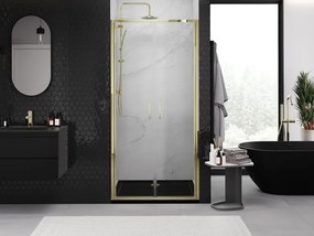 Mexen Exo, dvojité výklopné sprchové dveře, 120 cm, transparentní sklo, zlatá, 814-120-000-50-00