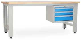 Dílenský stůl Solid OAK-03, 210 cm, závěsný box, dub