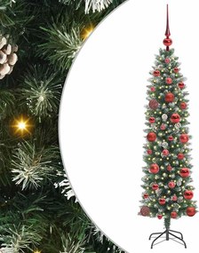 Umělý štíhlý vánoční strom Zelená a bílá 120 cm 3395269