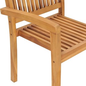 vidaXL Stohovatelné zahradní židle s poduškami 6 ks masivní teak [3073272] Barva: krémová