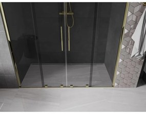 Mexen Velar Duo, posuvné sprchové dveře do otvoru 170 cm, 8mm šedé sklo, zlatá lesklá, 871-170-000-42-50