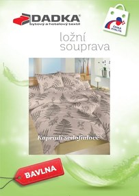 Dadka Povlečení bavlna Kapradí šedofialové 200x200, 2x70x90 cm