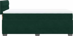 Box spring postel s matrací tmavě zelená 90x190 cm samet 3288495