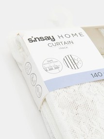 Sinsay - Krajková záclona na řasící pásce s květinovým vzorem - bílá