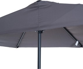 Outsunny Slunečník s kličkou Zahradní slunečník Slunečník Market, kovový, půlkruhový, šedý+černý | Aosom