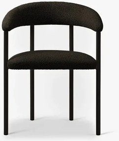 Černé čalouněné jídelní křeslo s područkami Lea – Micadoni