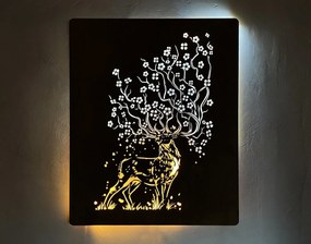 Li-Go "Jelen" světelný obraz 230V 70x100 cm provedení povrchu: bílá