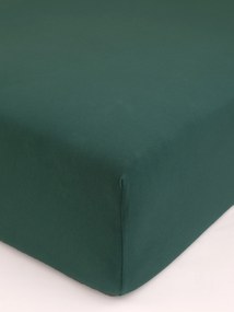 MK Lůžkoviny Jersey prostěradlo s elastanem Deluxe 220 × 200 cm – tmavě zelené
