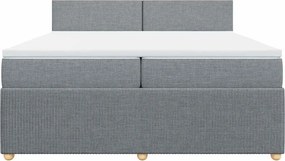 Box spring postel s matrací světle šedá 200 x 200 cm textil 3287556