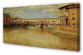 Obrazy na plátně Italy River Mosty budovy 125x50 cm