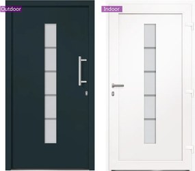 Vchodové dveře hliník a PVC antracitové 100 x 210 cm 3056813