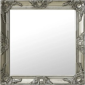 vidaXL Nástěnné zrcadlo barokní styl 60 x 60 cm [320334] Barva: Stříbrná