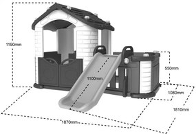 Dětský zahradní domeček se skluzavkou 3v1 Červený