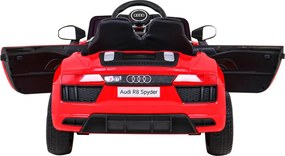 Ramiz Elektrické autíčko Audi R8 pro děti červené + dálkové ovládání + EVA + plynulý start + MP3 LED