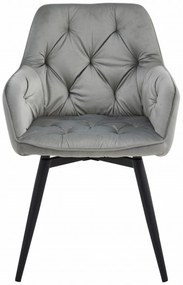 Otočné jídelní křeslo JORK360 VELVET, světle šedé