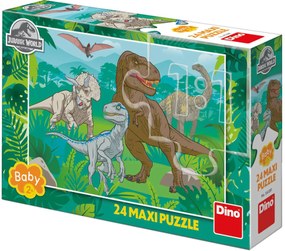 DINO Puzzle Jurský svět (Jurassic World) 66x47cm baby skládačka maxi 24 dílků dn350281
