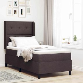 Postel s boxspringem s polštářem Tmavě hnědá 200 x 80 cm textil 3341612
