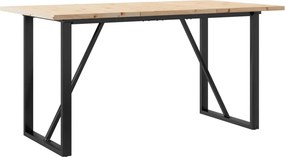 Jídelní stůl s O rámem 140 x 80 x 75,5 cm borové dřevo a ocel 3282742