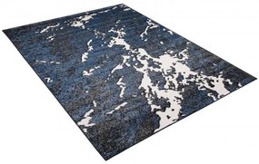 Kusový koberec BREEZE MU49A Moderní abstraktní tmavě modrý Rozměr: 80x150 cm