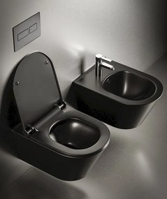 Sapho, AVVA závěsná WC mísa, Rimless, 35,5x53 cm, černý matný