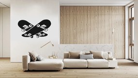 Svět Skateboardů - kovová silueta na zeď Velikost: 125cm, Barva: Black