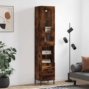 vidaXL Skříň highboard 34,5 x 34 x 180 cm kompozitní dřevo [3199309] Barva: kouřový dub