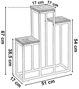 Stojan na květiny Agras světle hnědý/černý