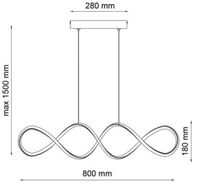 LED Lustr na lanku INFINITO LED/34W/230V černá