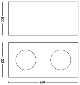 Philips 50492/31/P0-LED Stmívatelné bodové svítidlo MYLIVING BOX 2xLED/4,5W/230V
