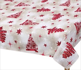 Bellatex Ubrus VÁNOCE Vánoce stromek Červená,Zlatá rozměr 135x180 cm