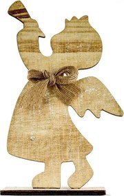 Vánoční dřevěný anděl dekorace, 10 × 20 cm