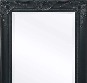 Nástěnné zrcadlo barokní styl 100 x 50 cm černé 243682