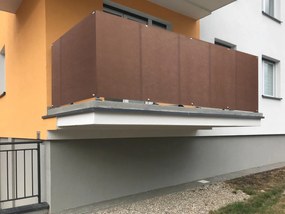 Balkonová zástěna OSLO hnědá, výška 110 cm, šířka různé rozměry MyBestHome Rozměr: 110x300 cm rozteč 25 cm