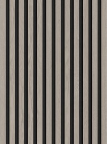 Mexen Lam-F, akustické stěnové lamely 275 × 30 cm, plstěný podklad 8 mm, technická dýha, dub popelavý, S105-275307-3015-005