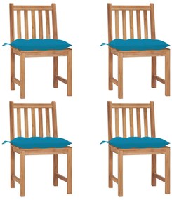 Zahradní židle 4 ks s poduškami masivní teak 3073107