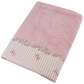 Bavlněný ručník osuška růžový 70 x 140 cm (ISABELLE ROSE)