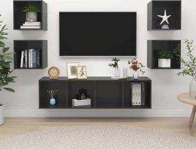 vidaXL 5dílný set TV skříněk kompozitní dřevo [3079621] Barva: bílá a dub sonoma