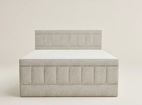 Béžová boxspring postel s úložným prostorem 200x200 cm Caya – Maison de Rêve